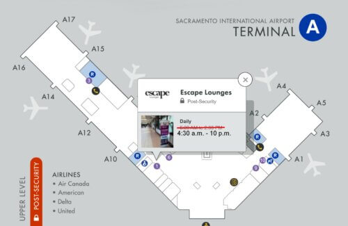 Escape Lounge Sacramento International Airport (SMF) Terminal A